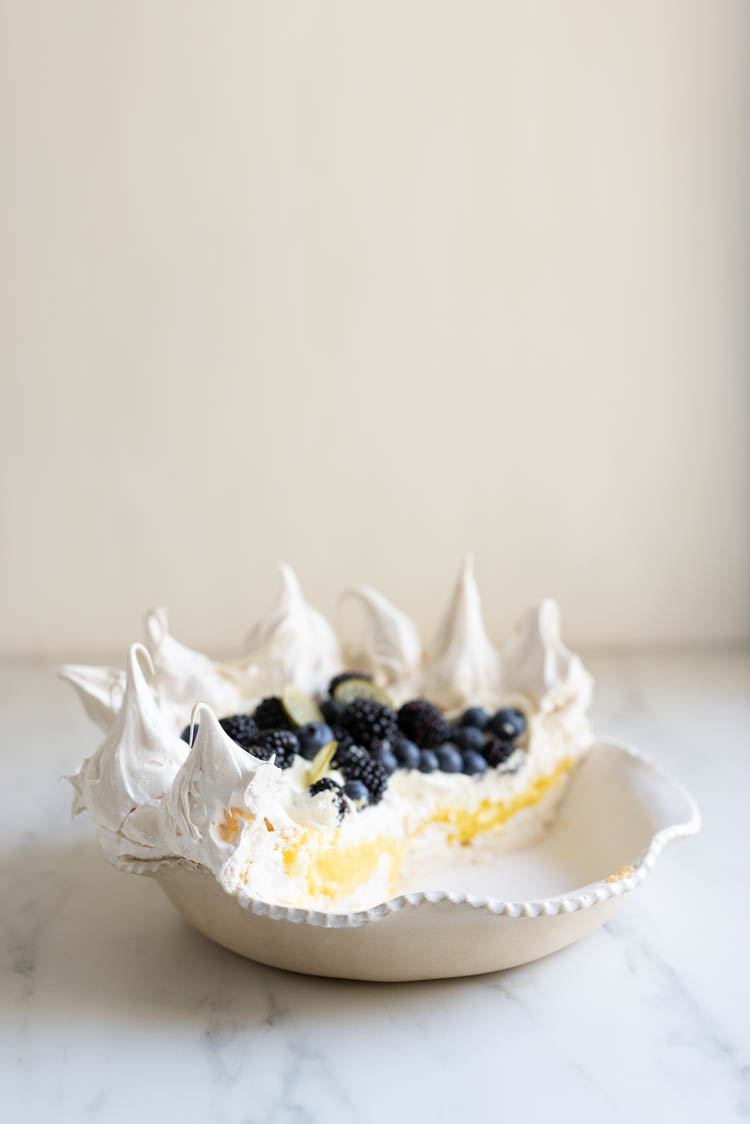 Angel Pie with Lime Curd and Berries - ZoëBakes